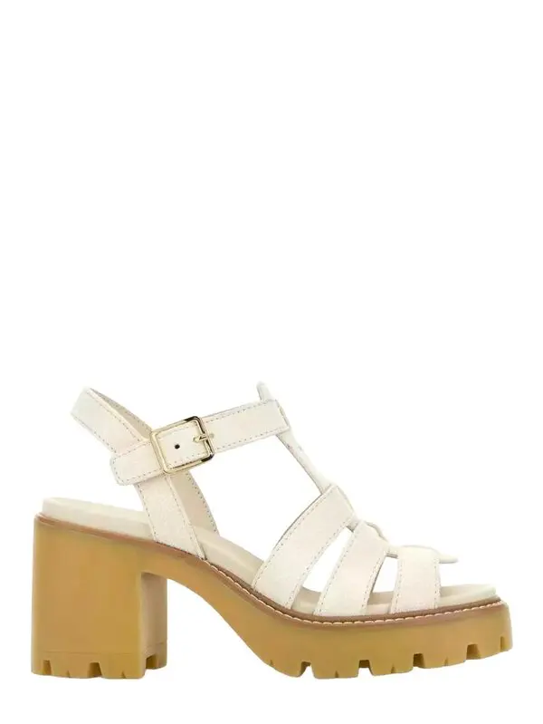 Prada Suede Platform Heeled Sandals - Neutrals