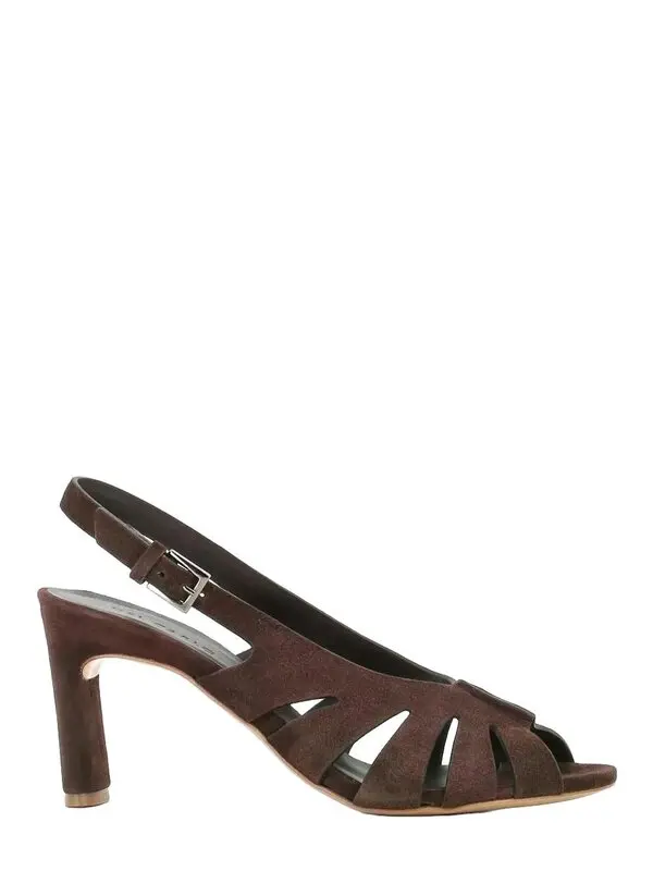 DEL CARLO Cut-out Slingback Sandals - Brown