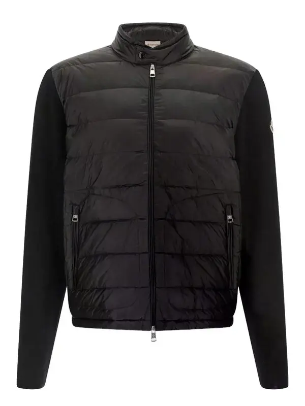 Moncler Paneled Zip Cardigan - Black