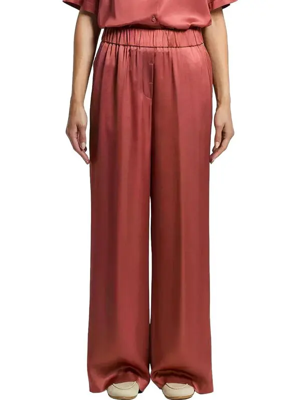 Peserico Wide-leg Trousers With Elasticated Waist - Red