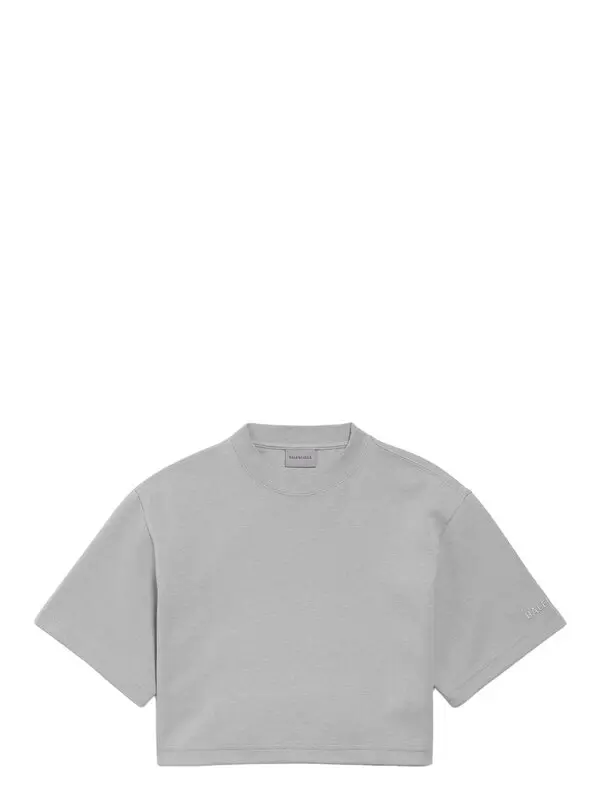 Balenciaga Cropped T-shirt - Grey & Silver