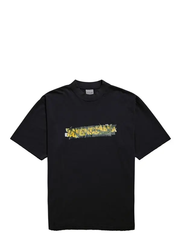 Balenciaga Messy Spray T-shirt Medium Fit - Black