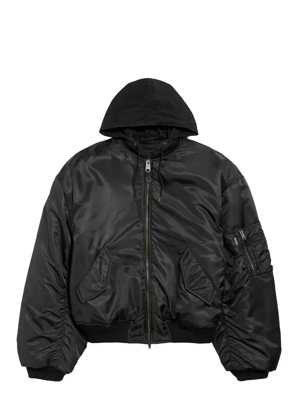 Balenciaga Hooded Bomber - Black