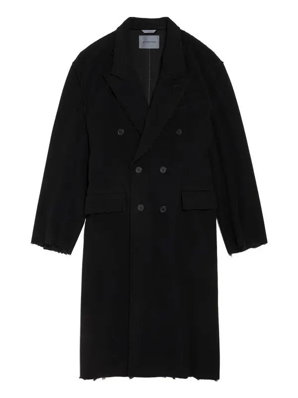 Balenciaga Raw Edge Double-breasted Coat - Black