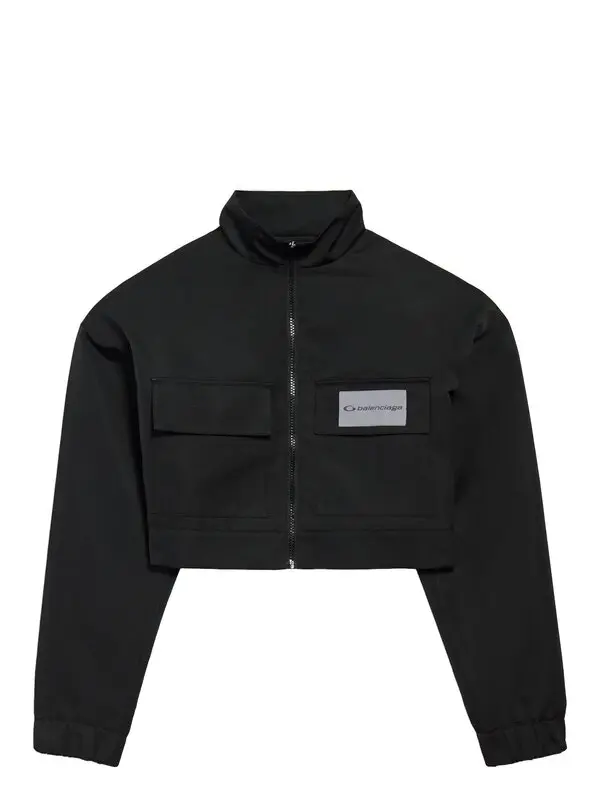 Balenciaga Cropped Tracksuit Jacket - Black