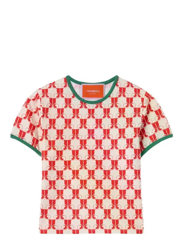 La DoubleJ Monogram Ringer T-shirt - Neutrals