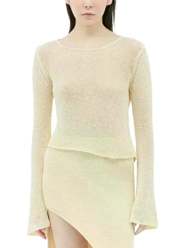 AYA MUSE Flared-sleeve Top - Neutrals
