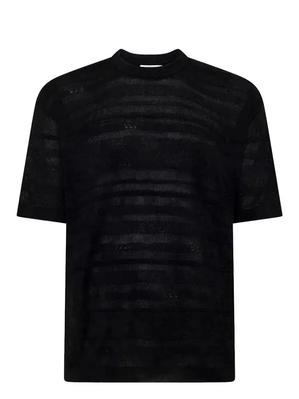LANEUS Knitted T-shirt - Black