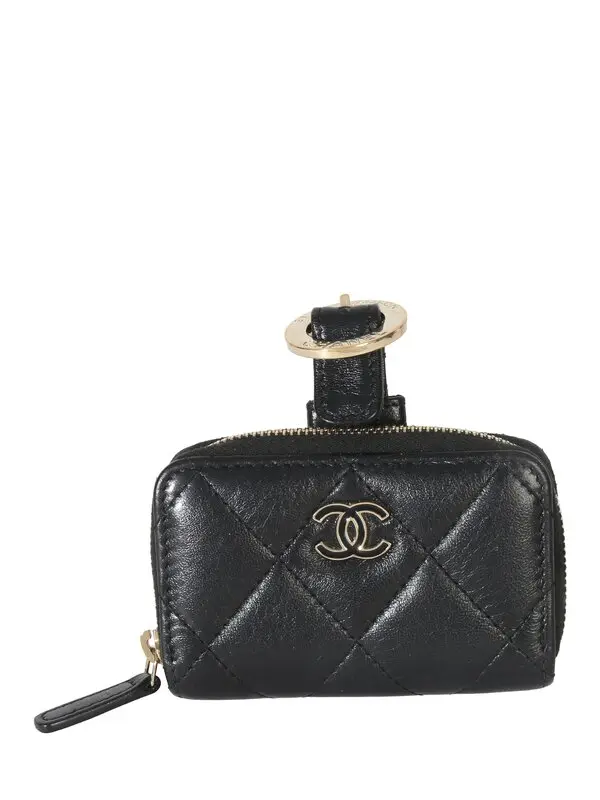 Chanel Quilted Lambskin Coin Purse Bracelet - Black