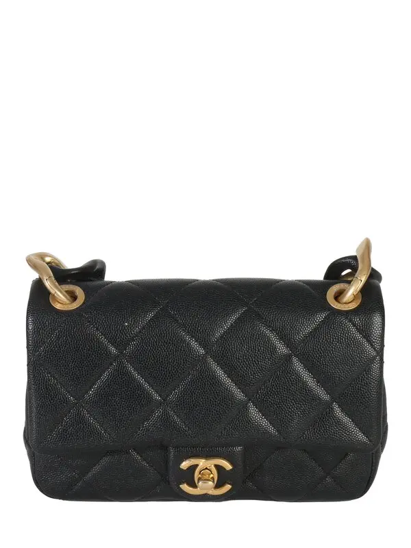 Chanel Quilted Caviar Flap Bag - Black