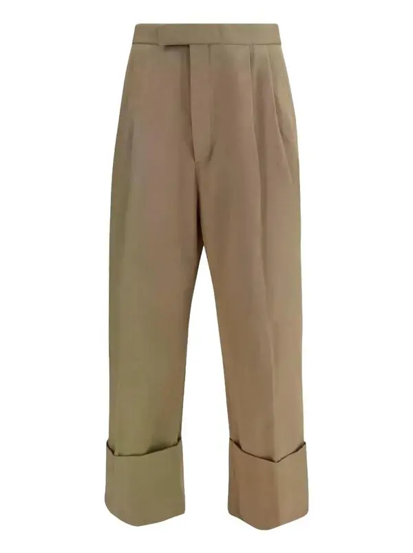 Thom Browne Double-pleat Turned-up Trousers - Neutrals