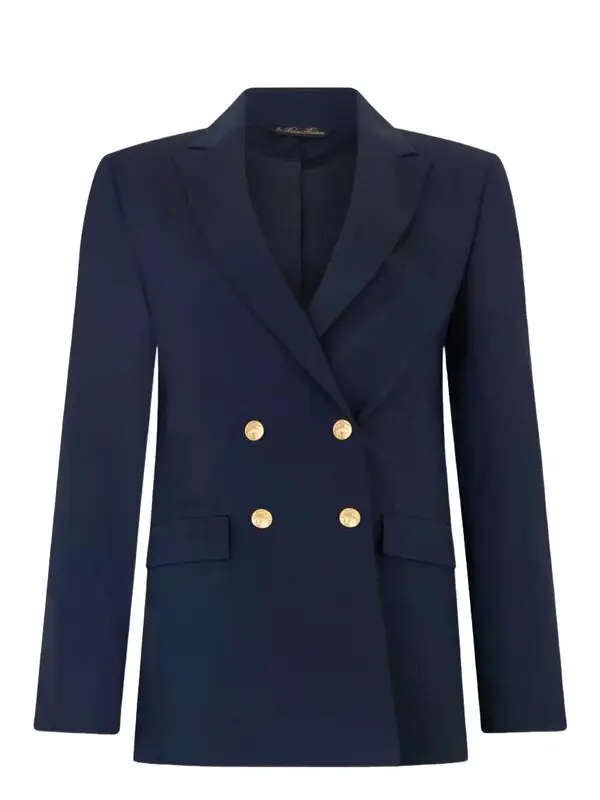 Brooks Brothers Double-breasted Button Blazer - Blue
