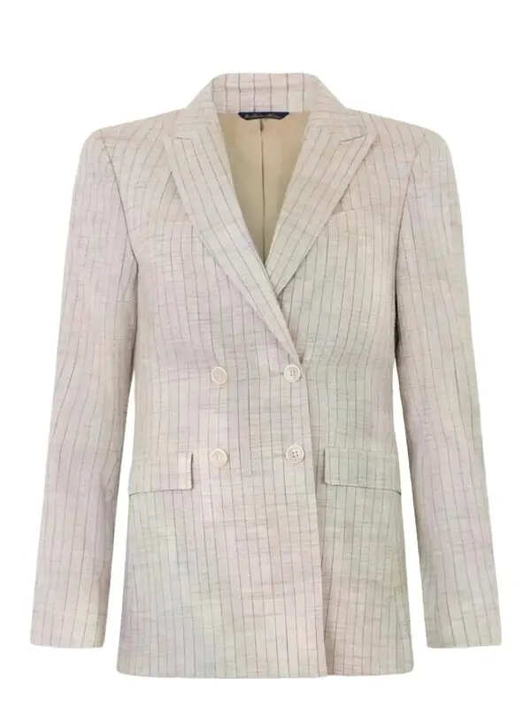 Brooks Brothers Pinstripe Double-breasted Blazer - Neutrals