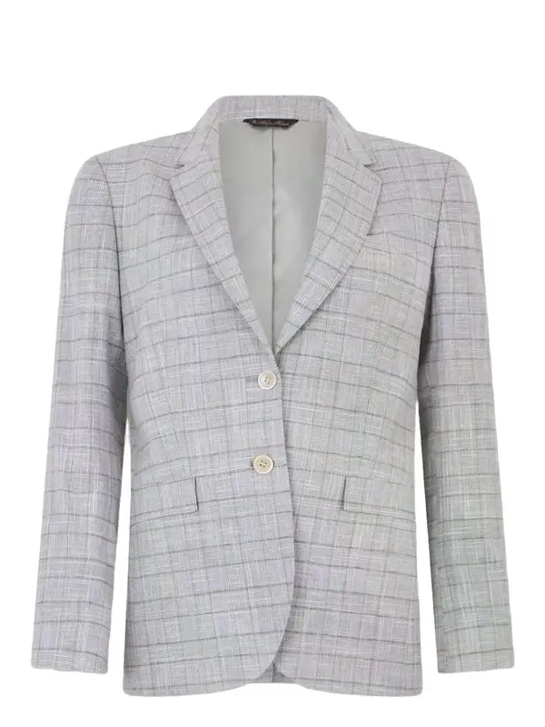 Brooks Brothers Glen Plaid Single-breasted Blazer - Grey