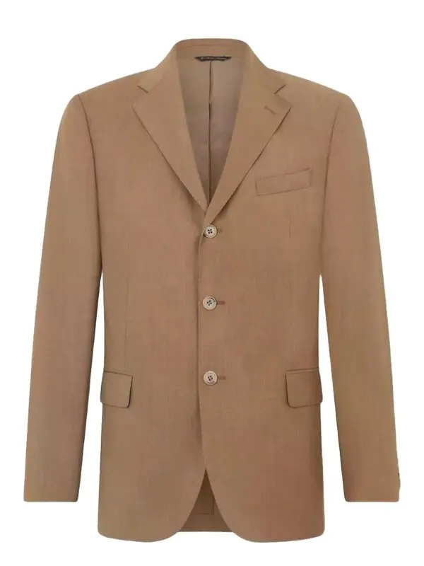 Brooks Brothers Single-breasted Three-button Virgin Wool Blazer - Neutrals