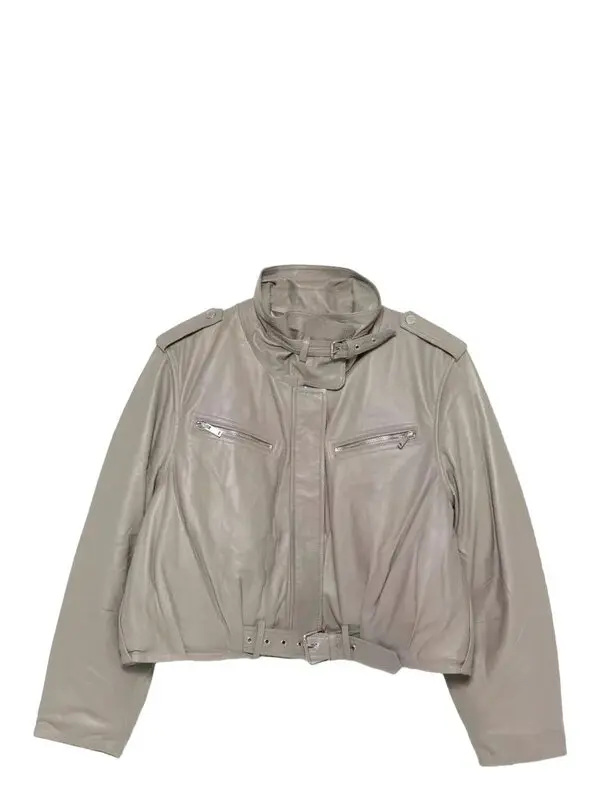 GESTUZ Leva Leather Jacket - Grey
