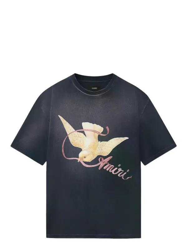 Amiri Bird-print Oversized T-shirt - Black