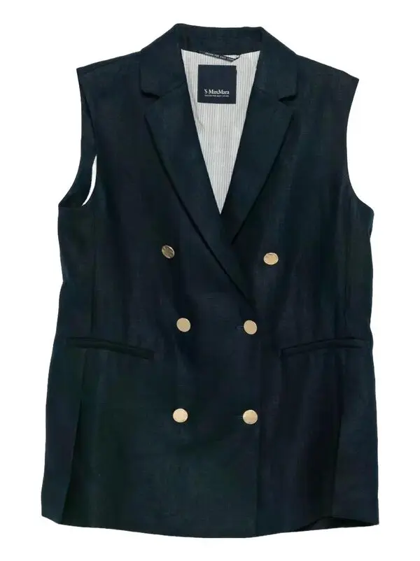 Max Mara Double-breasted Sleeveless Jacket - Blue