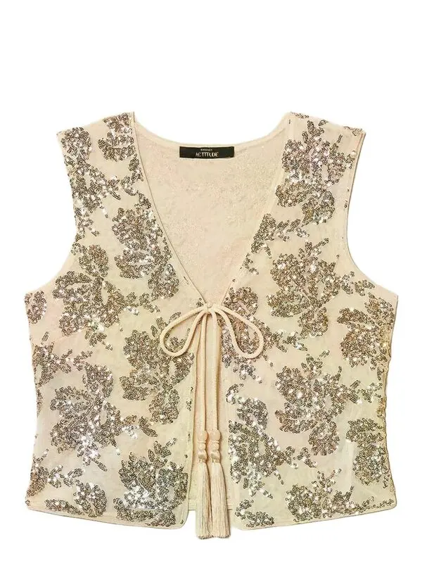 TWINSET Sequin-embellished Gilet - Neutrals