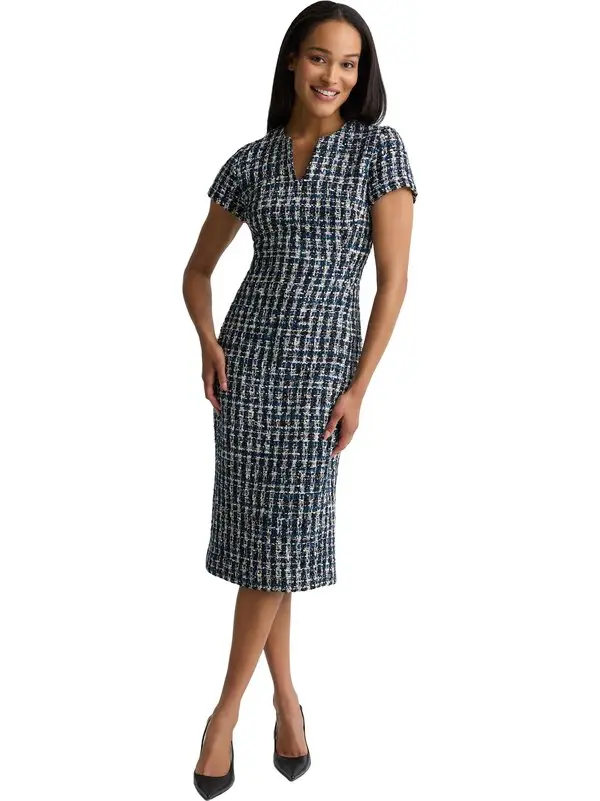 St. John Knits Vicki Dress In Aspen Tweed - Multi
