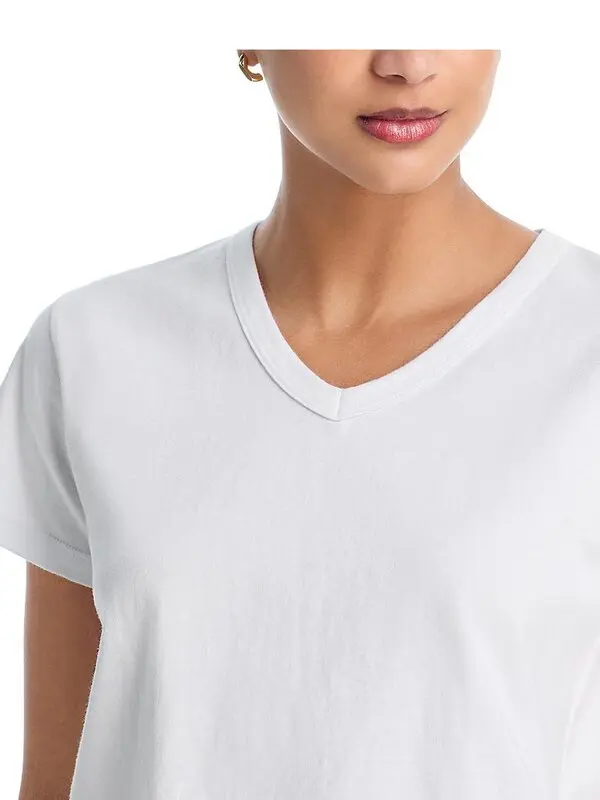 LESET Margo V Neck Tee - White