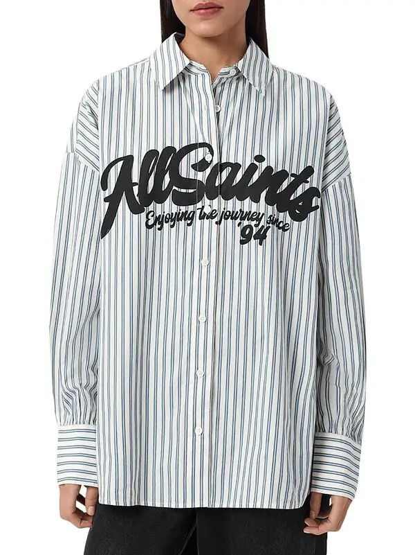 ALLSAINTS Adrianne Shirt - Blue/white