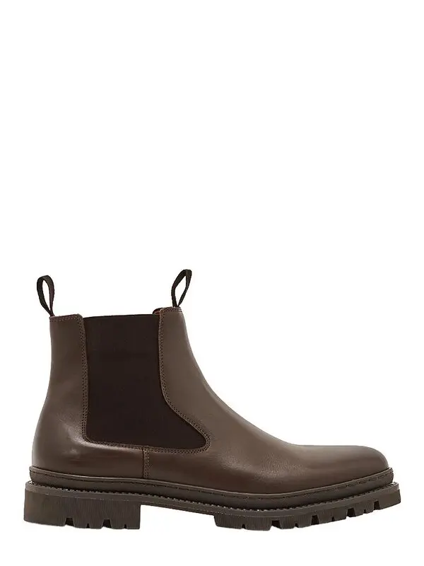 REISS Huxley Leather Chelsea Boots - Dark Brown