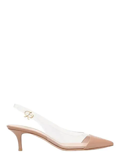 GIANVITO ROSSI Allette Slingback Pumps - Beige Overflow Leather