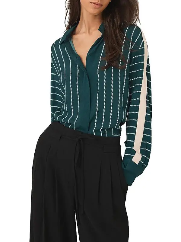 Mint Velvet Striped Shirt - Green