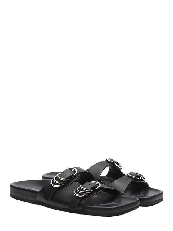 Rag & Bone Rue Leather Slides - Black