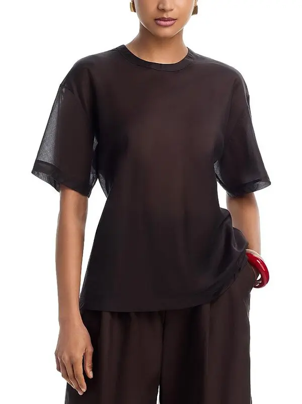 Helmut Lang Sheer Airy Tee - Bistre