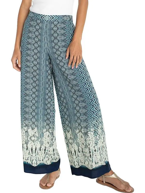 LIVERPOOL Printed Palazzo Pants - Nomad Ikat Print