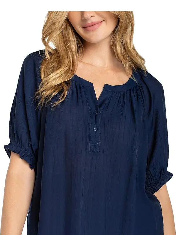 LIVERPOOL Short Sleeve Blouse - Navy