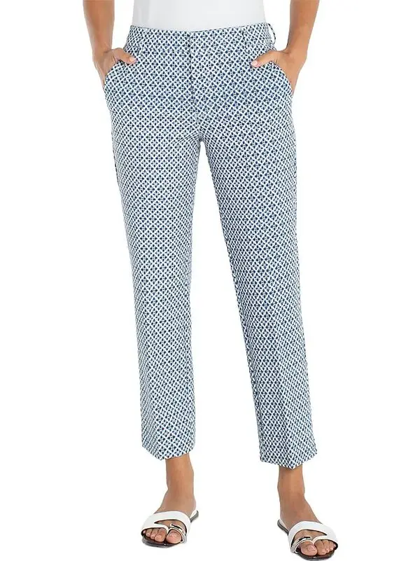 LIVERPOOL Kelsey Printed Trousers - Blue White Tile