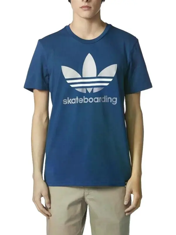 Adidas Trefoil Clima 3.0 Logo-print T-shirt - Blue