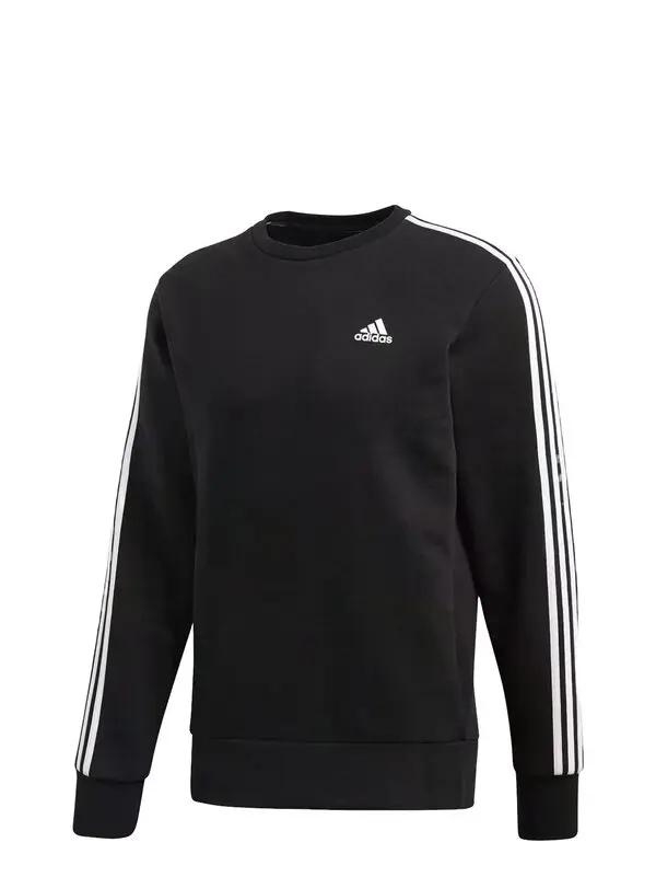 Adidas 3-stripes Crew-neck Sweatshirt - Black