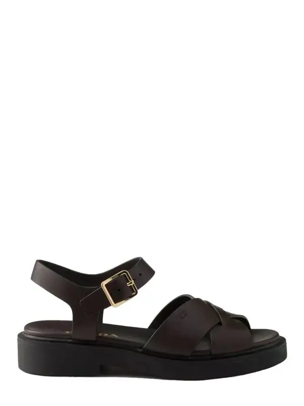 Prada Leather Sandals - Brown