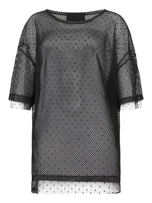 Valentino Garavani Mesh Overlay T-shirt - Black