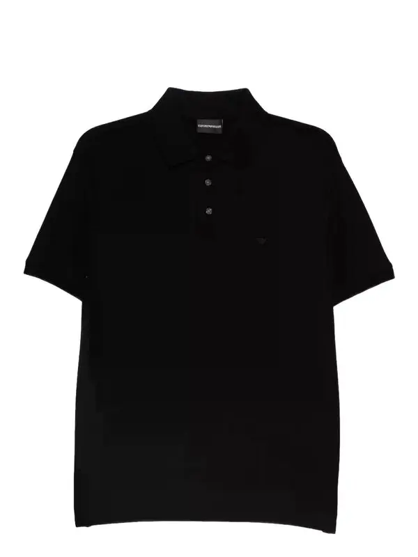 Emporio Armani Logo-embroidered Polo Shirt - Black