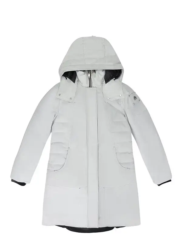 Moose Knuckles Quilted Panels Parka Coat - Grey