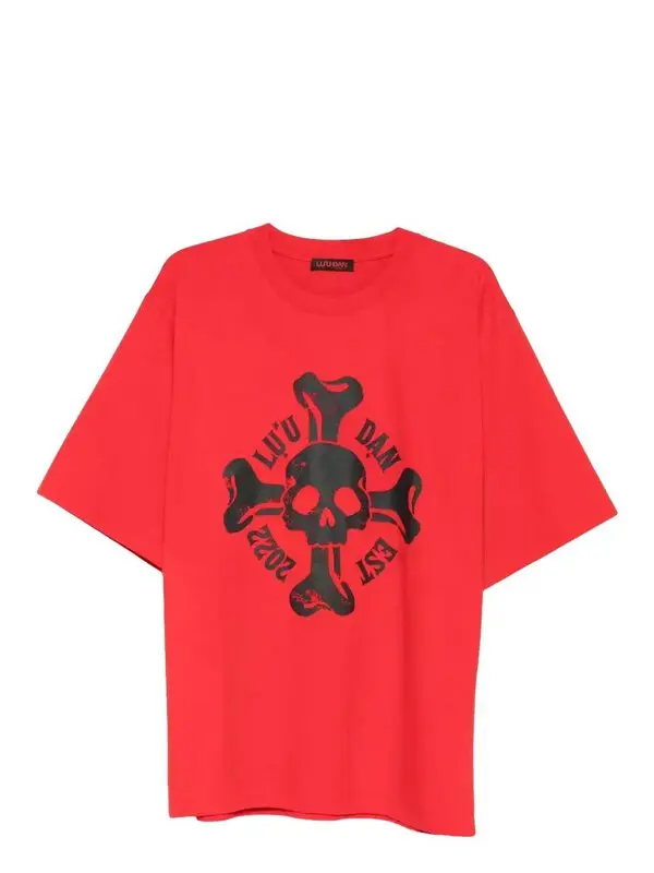 LỰU ĐẠN Skull-print T-shirt - Red