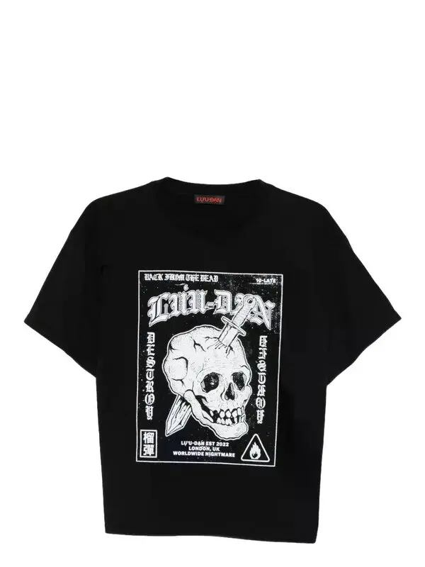 LỰU ĐẠN Skull-print T-shirt - Black