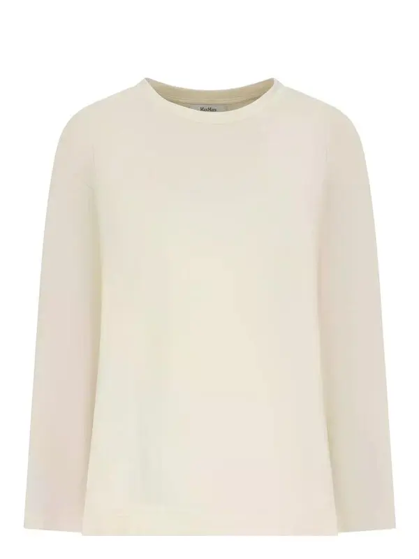 Max Mara Long-sleeves Embossed-logo Sweater - Neutrals