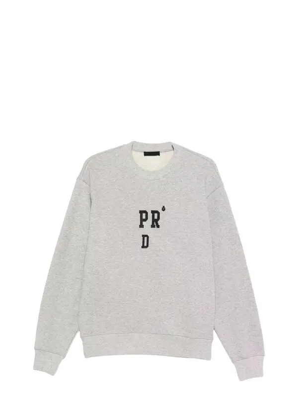 Prada Logo-embroidered Sweatshirt - Grey