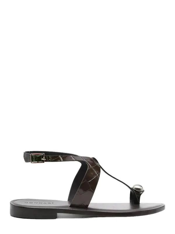 DONNARÌ Toe-ring T-strap Sandals - Brown