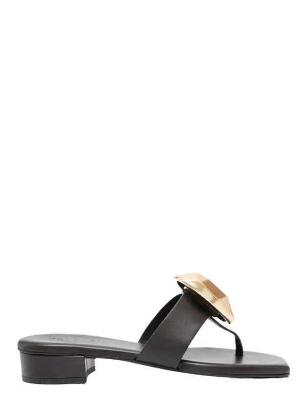 DONNARÌ Geometric-appliqué Sandals - Brown