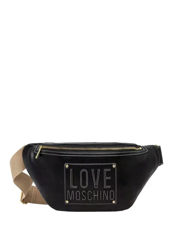 Moschino Logo-detail Zip Belt Bag - Black