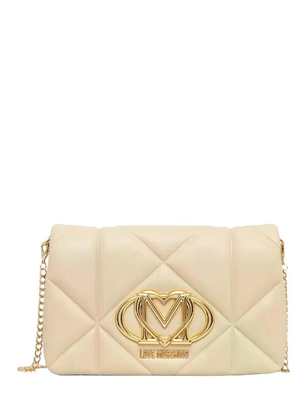 Moschino Quilted Cross Body Bag With Chain Strap - Neutrals