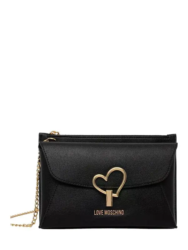 Moschino Heart-appliqué Cross Body Bag - Black