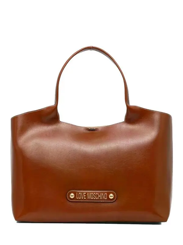 Moschino Logo-applique Tote Bag - Brown